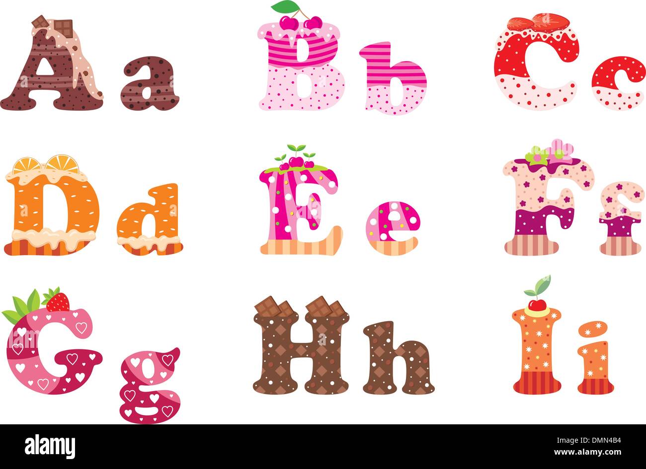 Sweet letters of the alphabet Stock Vector Image & Art - Alamy