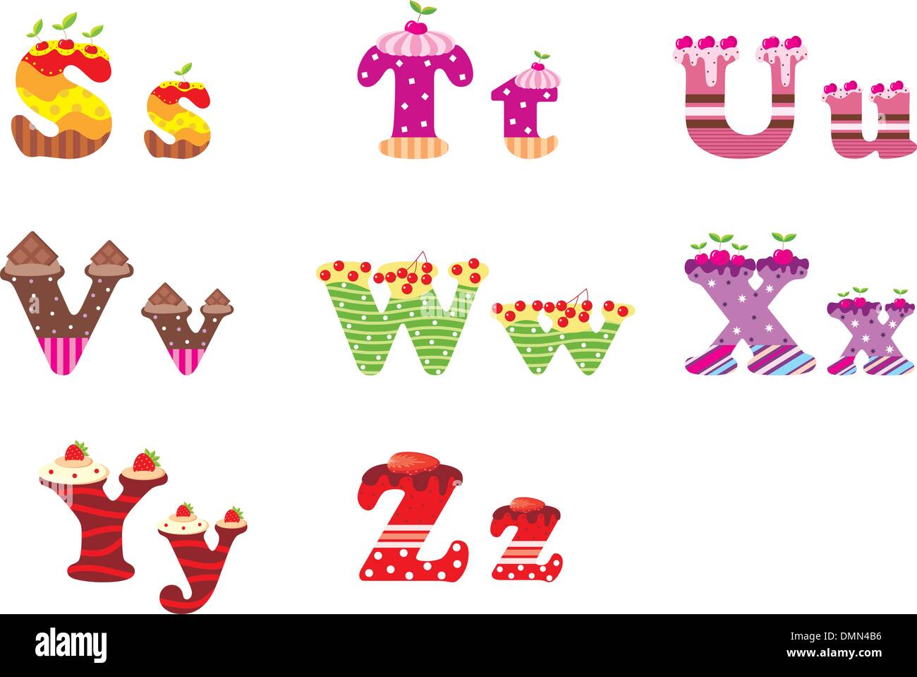 Sweet letters of the alphabet Stock Vector Image & Art - Alamy