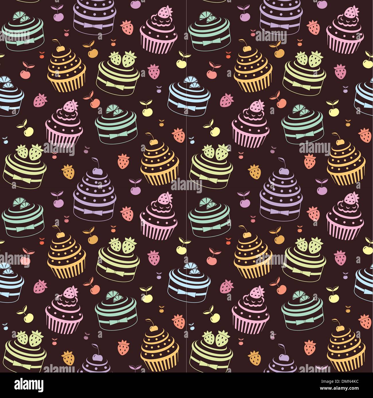 Seamless cupcake pattern Stock Vector Image & Art - Alamy