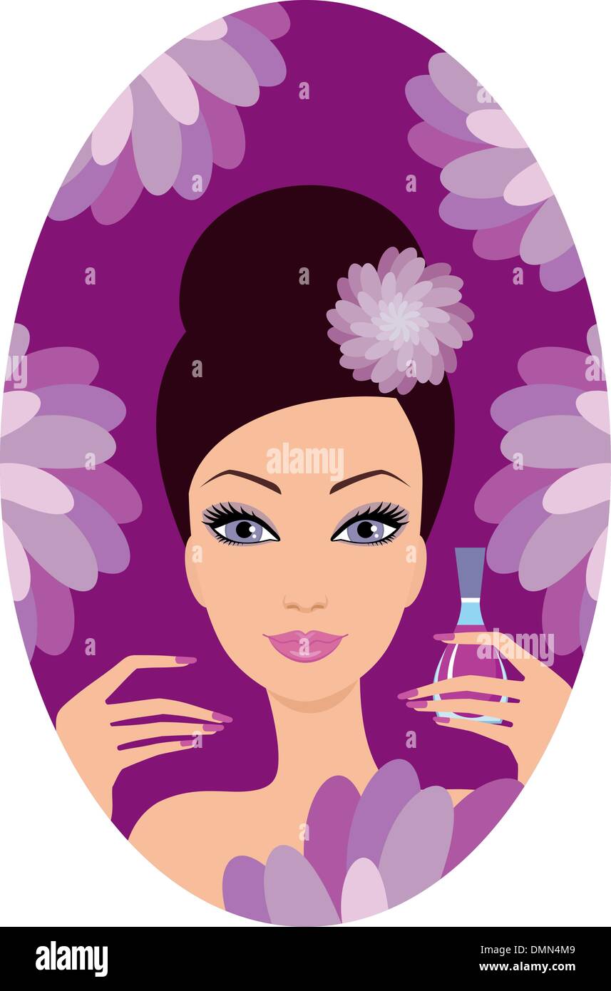 Woman and lilac nail polish Stock Vector Images - Alamy