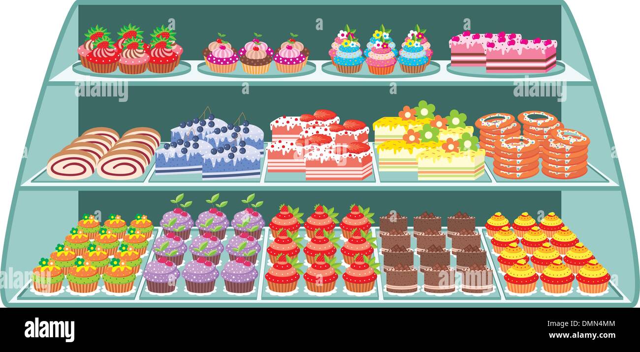 Sweet shop counter Stock Vector Images - Alamy