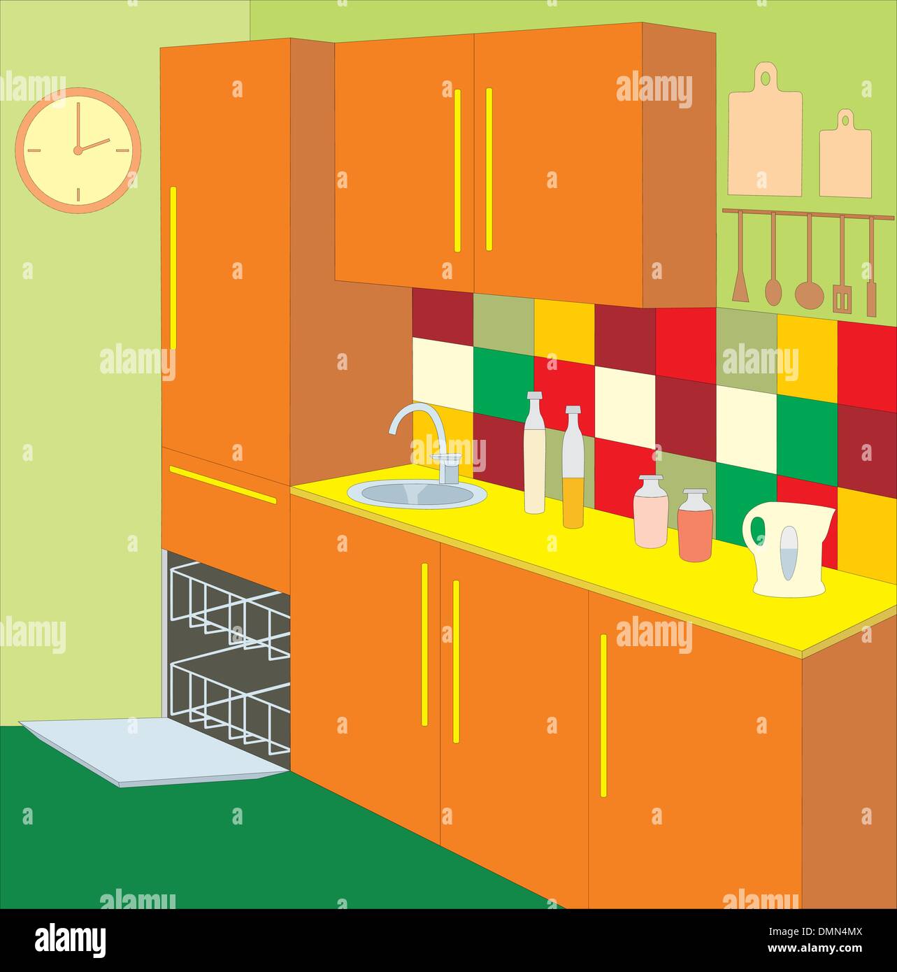 Modern loft style interior Stock Vector Images - Alamy