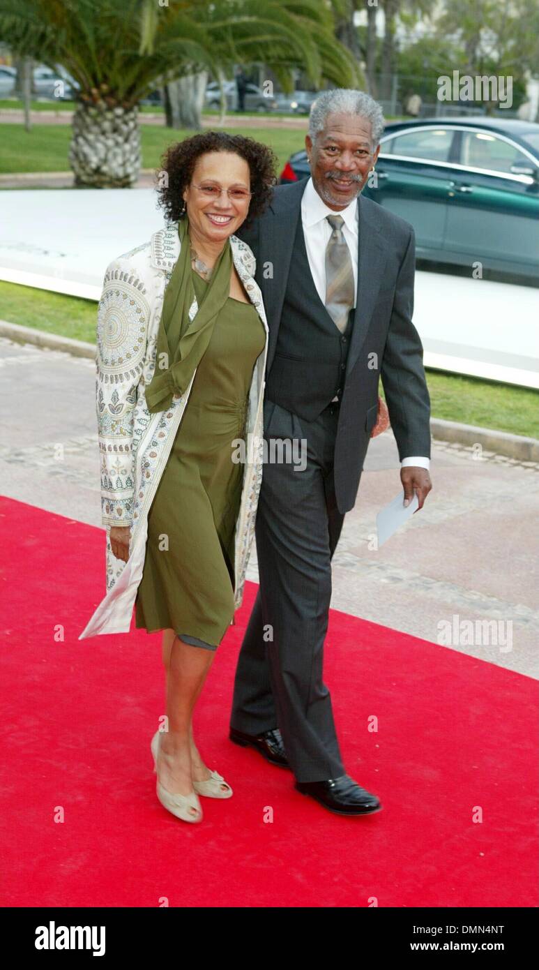 Morgan Freeman and his wife Mirna at the dinner on the evening before ...