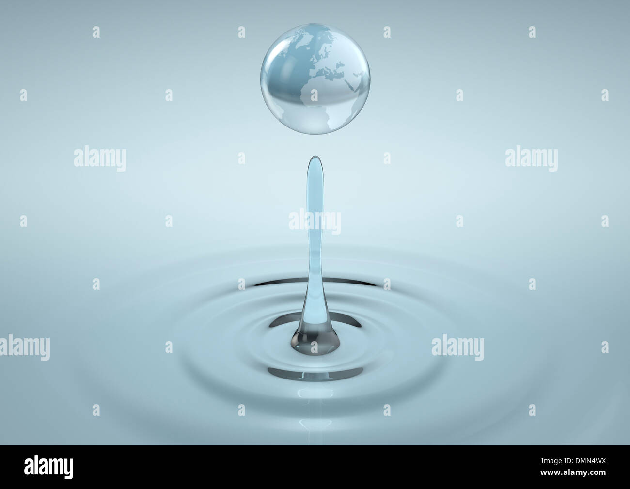Earth formed from a water droplet - Concept Stock Photo - Alamy