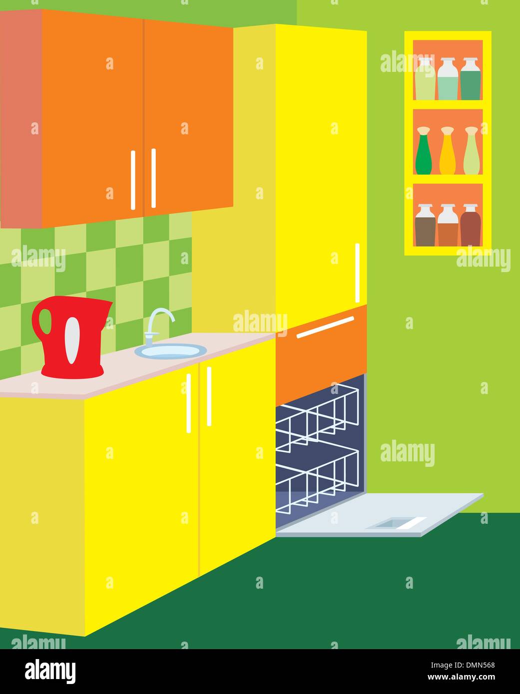 Luxury loft style kitchen Stock Vector Images - Alamy