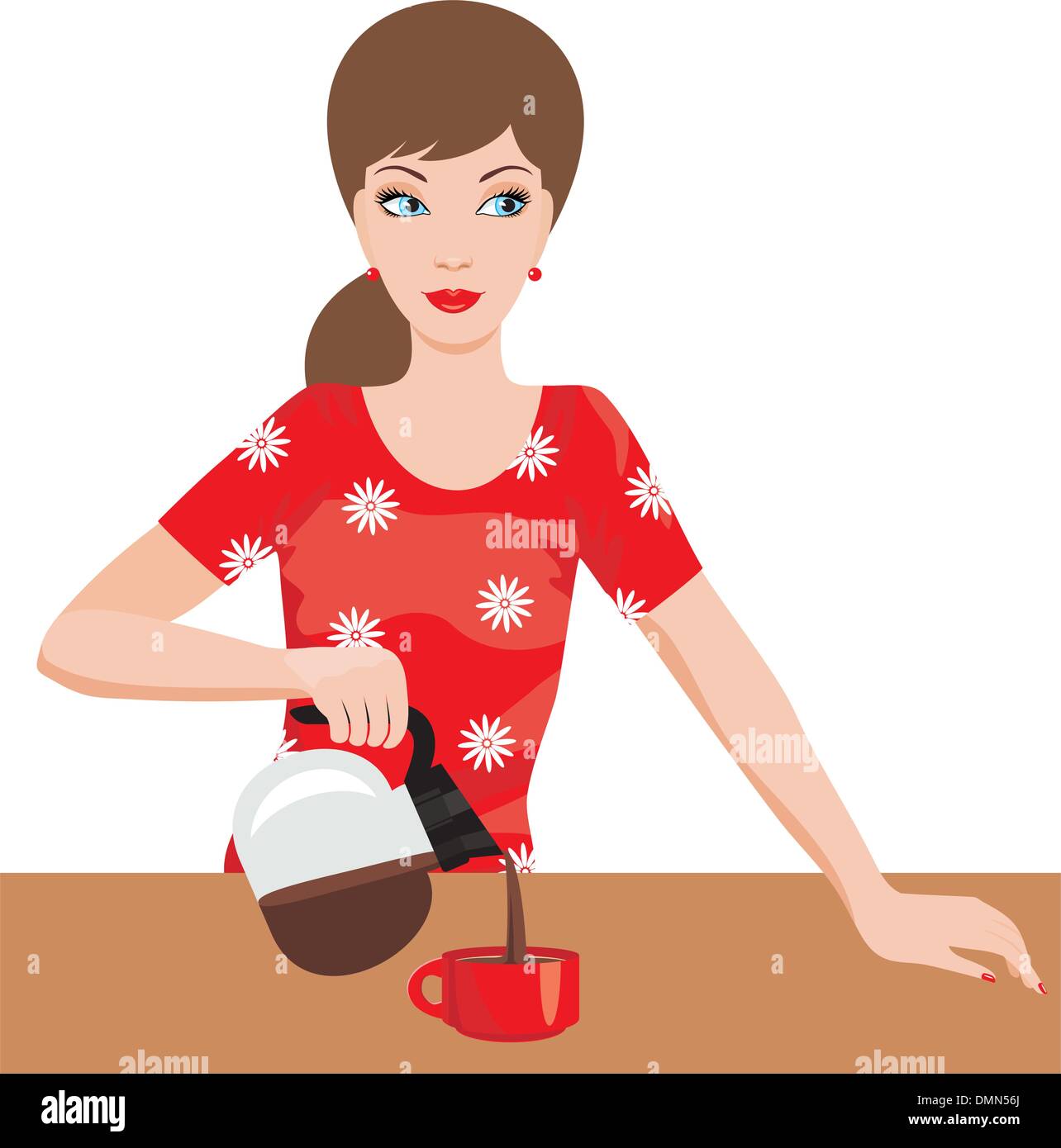 Happy young woman making Stock Vector Images - Alamy