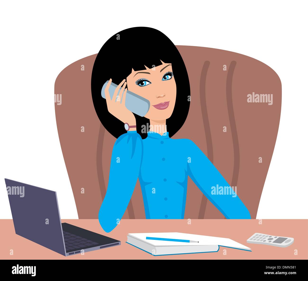 Professional worker speaking phone Stock Vector Images - Alamy