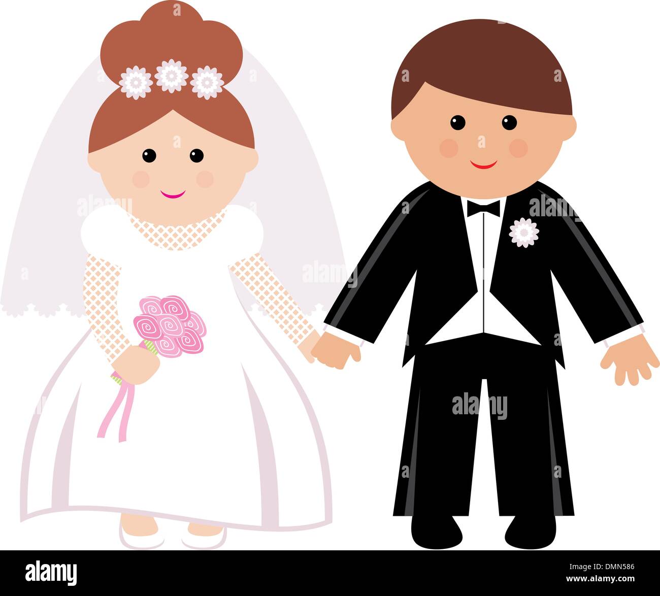 Wedding couple bouquet Stock Vector Images - Alamy