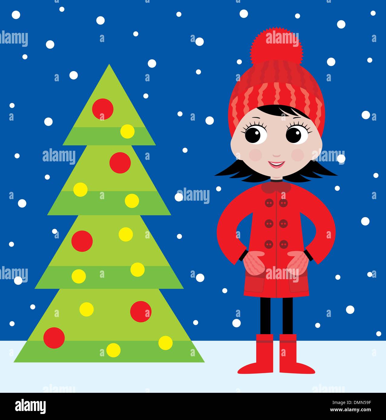 Girls outdoors tree Stock Vector Images - Alamy