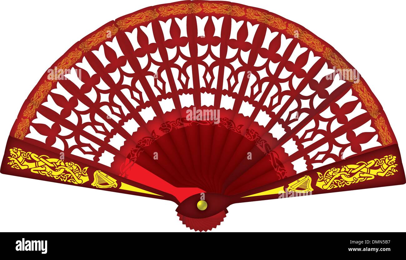 Posing with fan Stock Vector Images - Alamy