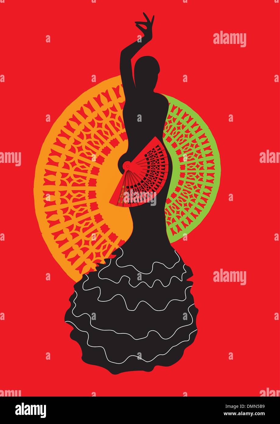 Spanish flamenco dancer in Stock Vector Images - Alamy
