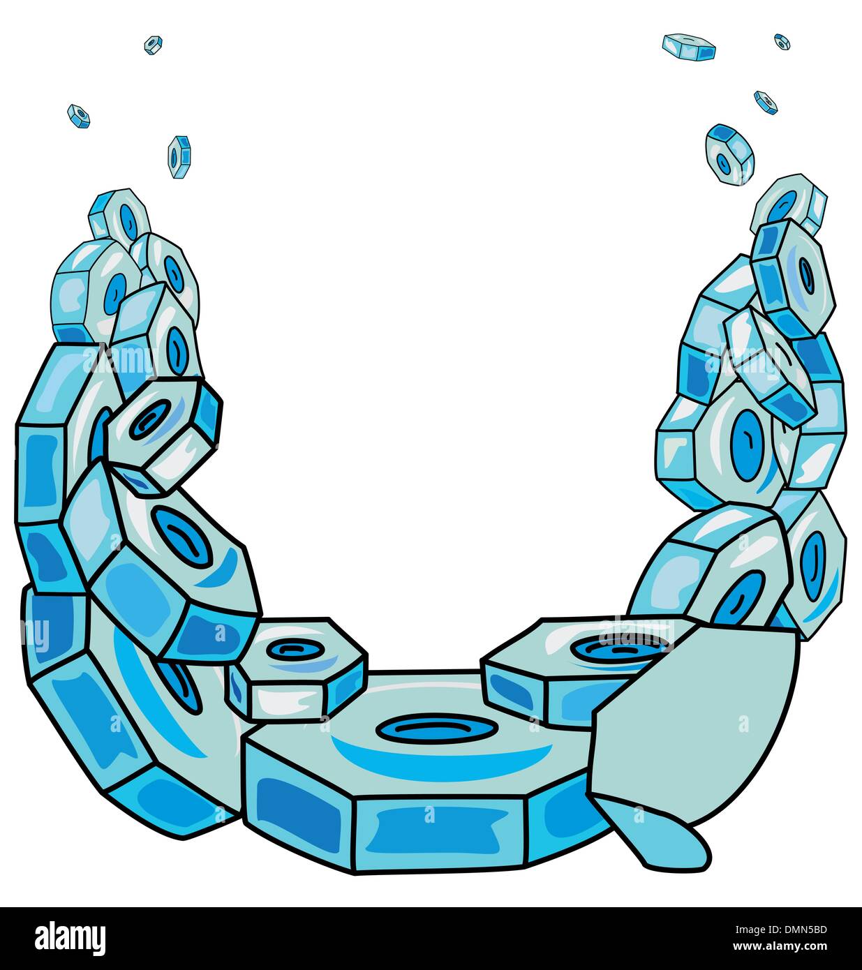 Metal hex nuts Stock Vector Images - Alamy