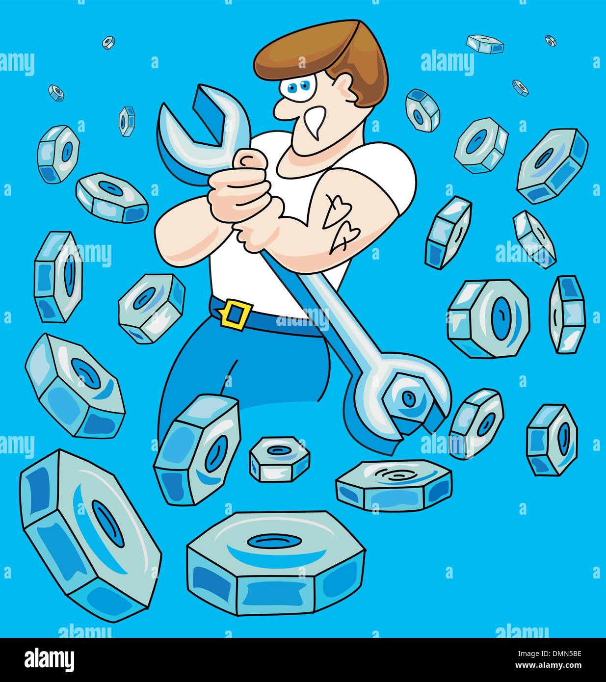 Manual worker cartoon illustration hi-res stock photography and images ...