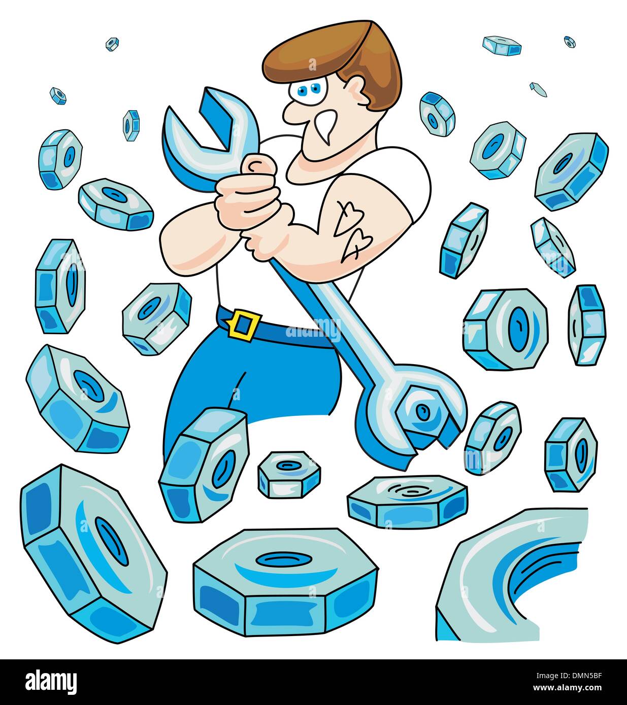 Manual worker cartoon illustration hi-res stock photography and images ...