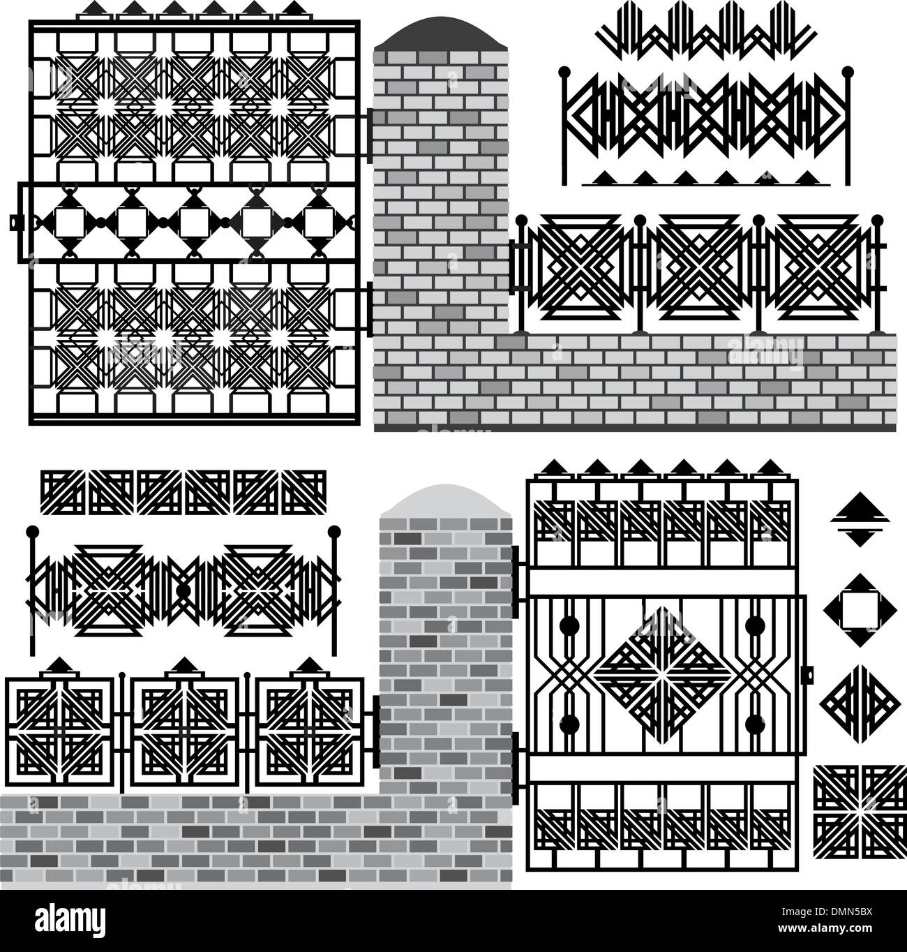 Fence fences fencing Stock Vector Images - Alamy