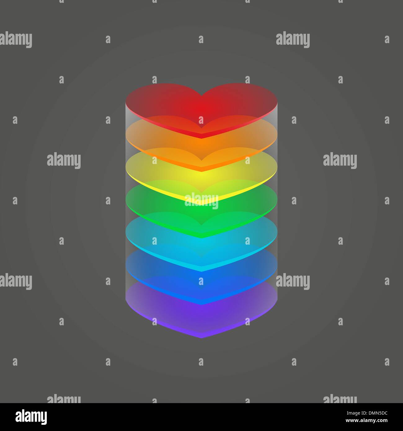 Column of rainbow hearts Stock Vector Image & Art - Alamy