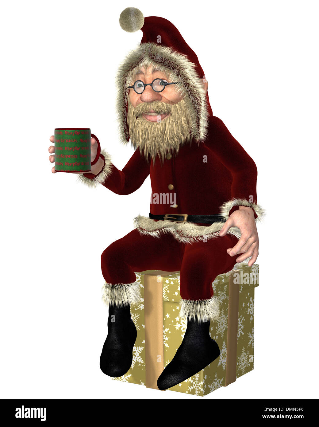 Santa Claus Having a Tea Break Stock Photo - Alamy