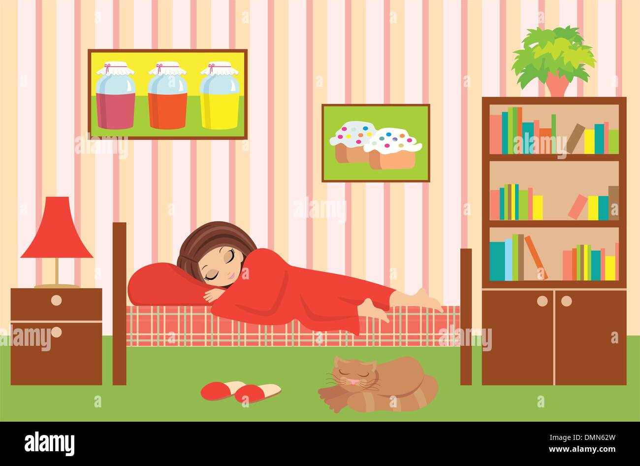 Woman cartoon sleeps Stock Vector Image & Art - Alamy