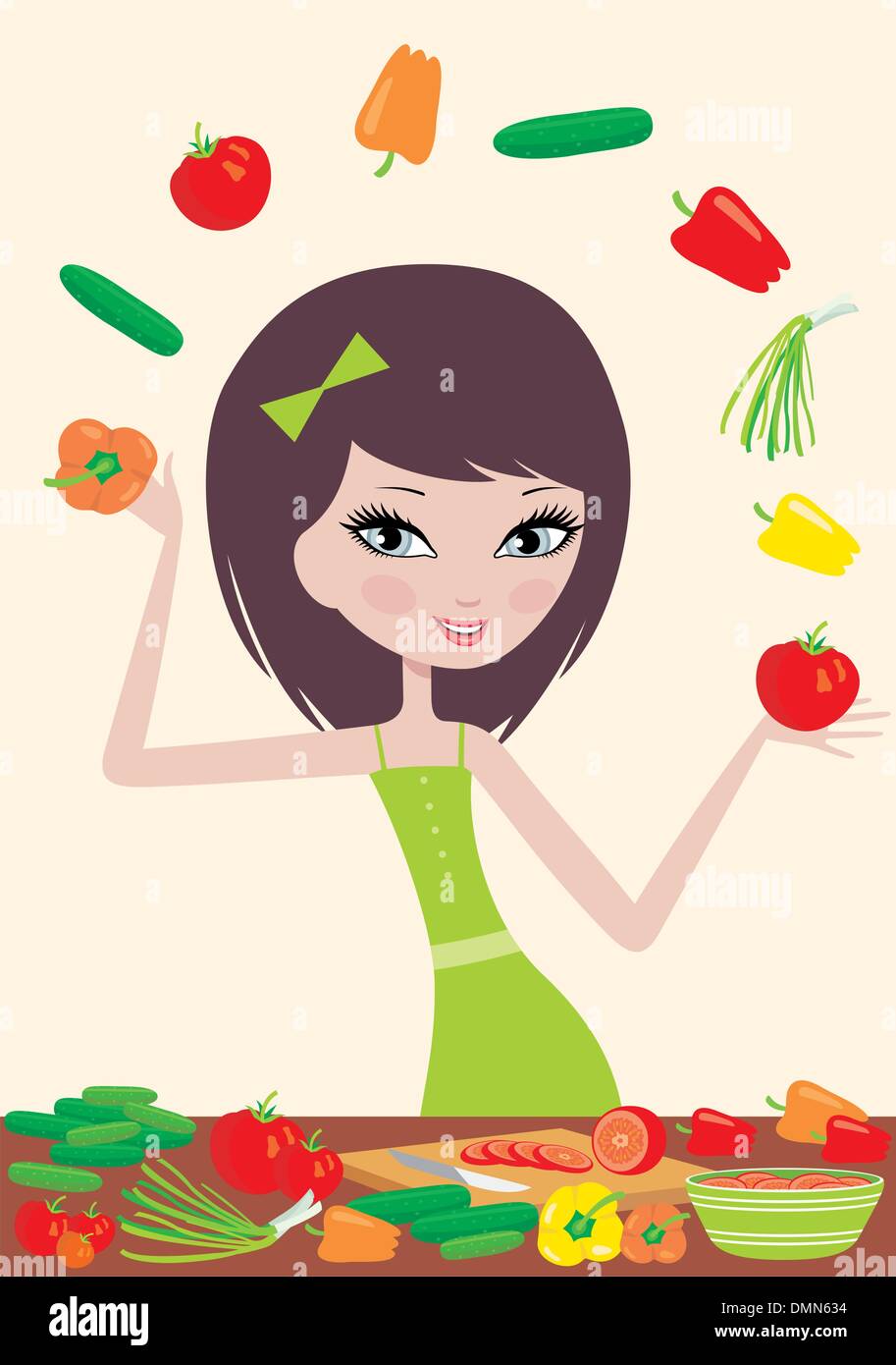 Throwing vegetables Stock Vector Images - Alamy