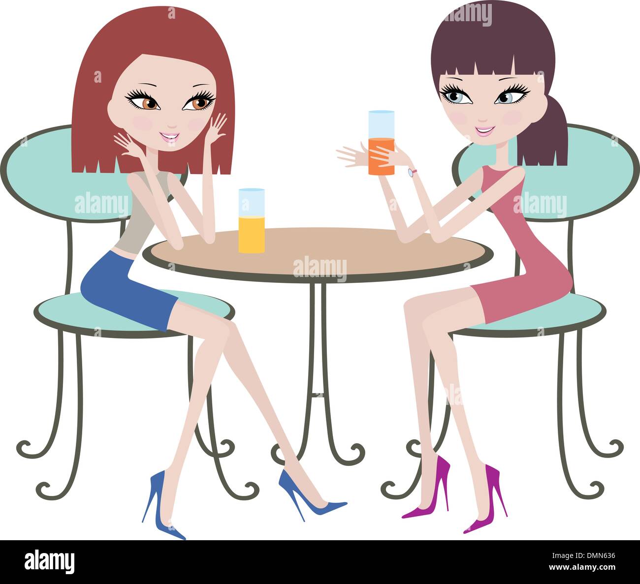 Attractive women cafe Stock Vector Images - Alamy
