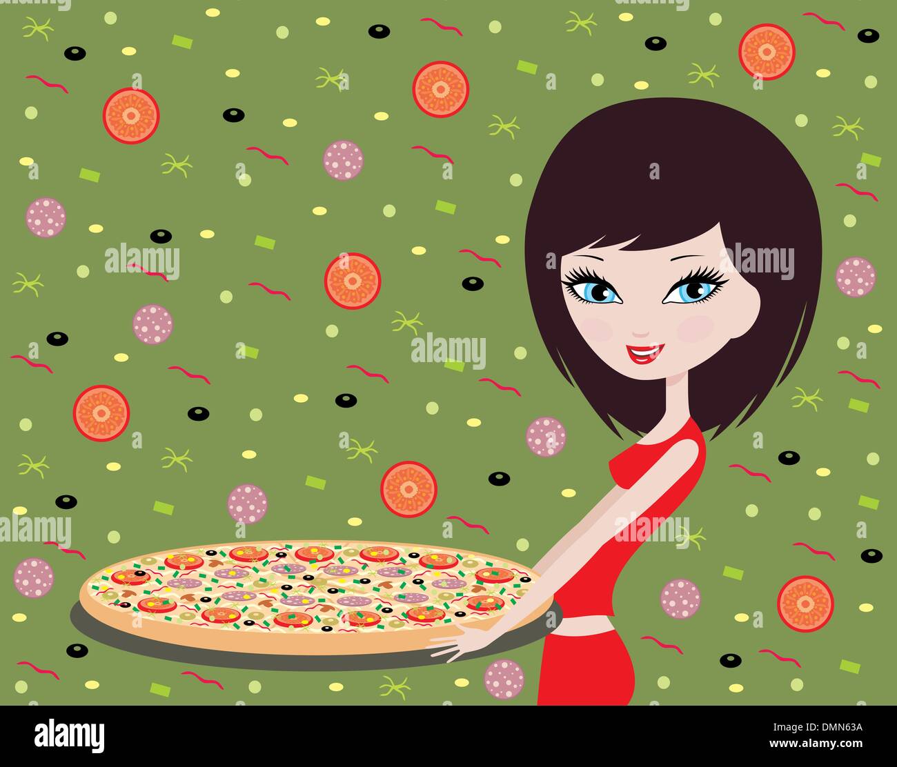 Slice of pizza with mushrooms Stock Vector Images - Alamy