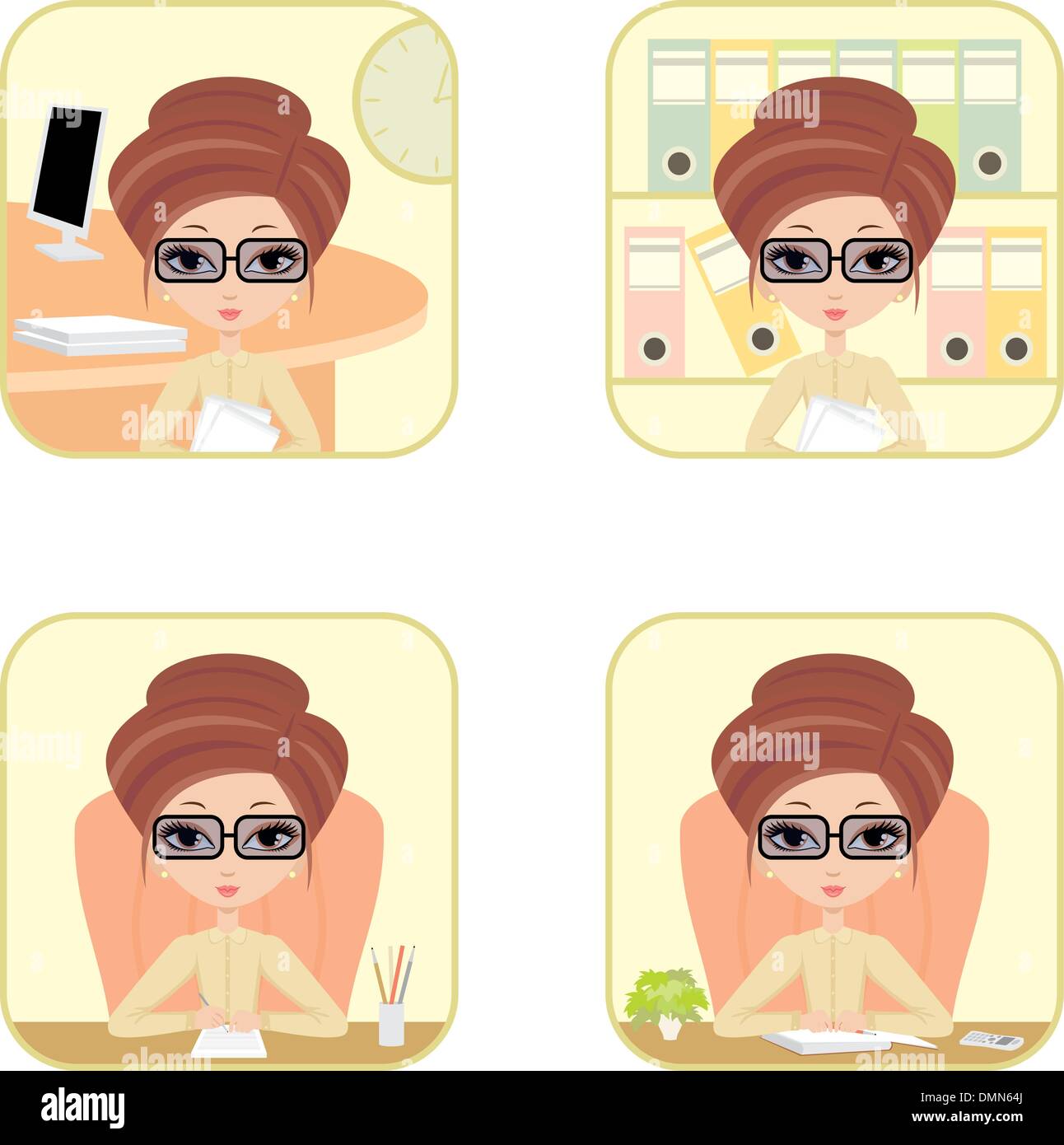 Positive woman in elegant Stock Vector Images - Alamy