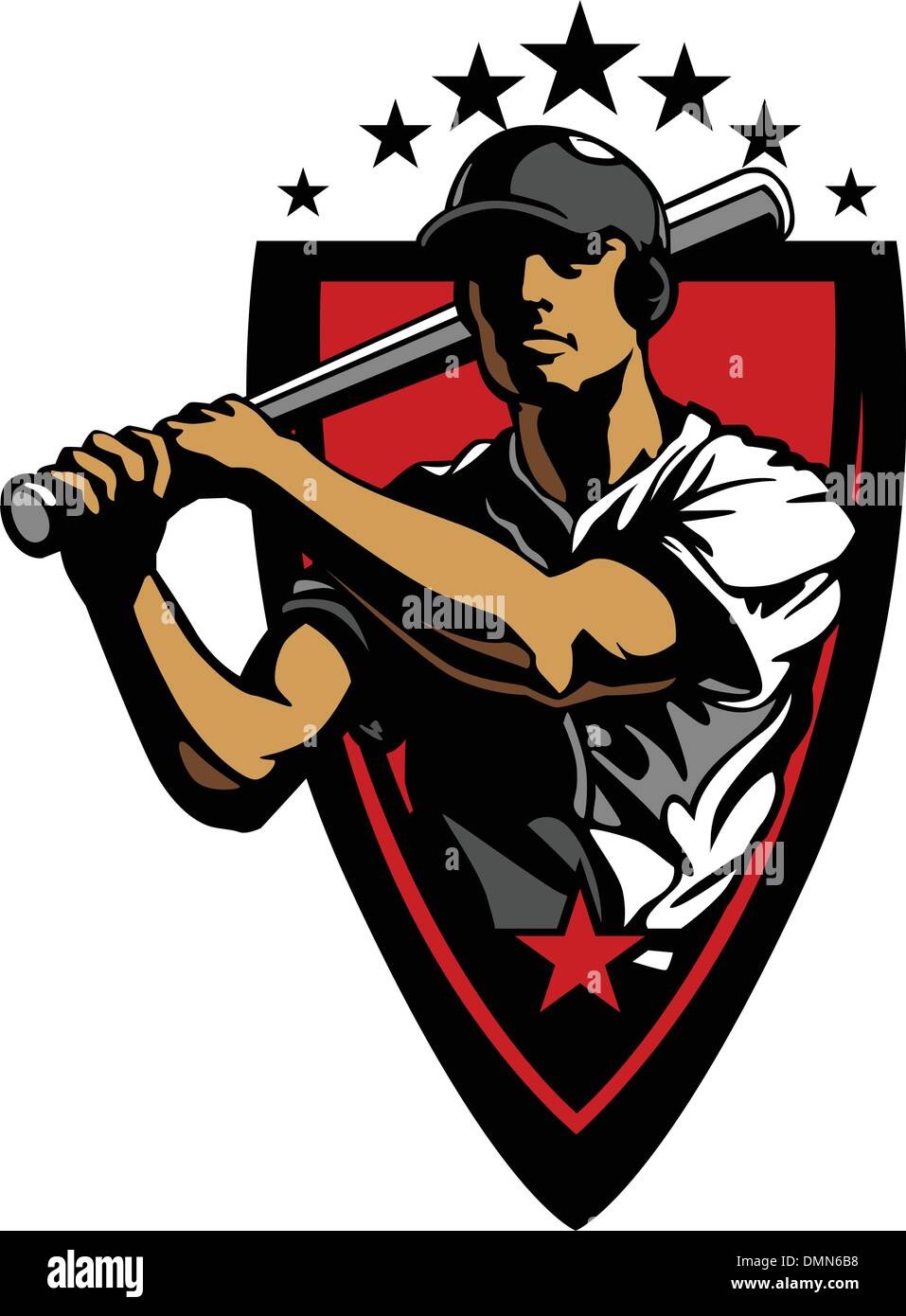 Baseball Player Batting Vector Design Template Stock Vector Image & Art ...