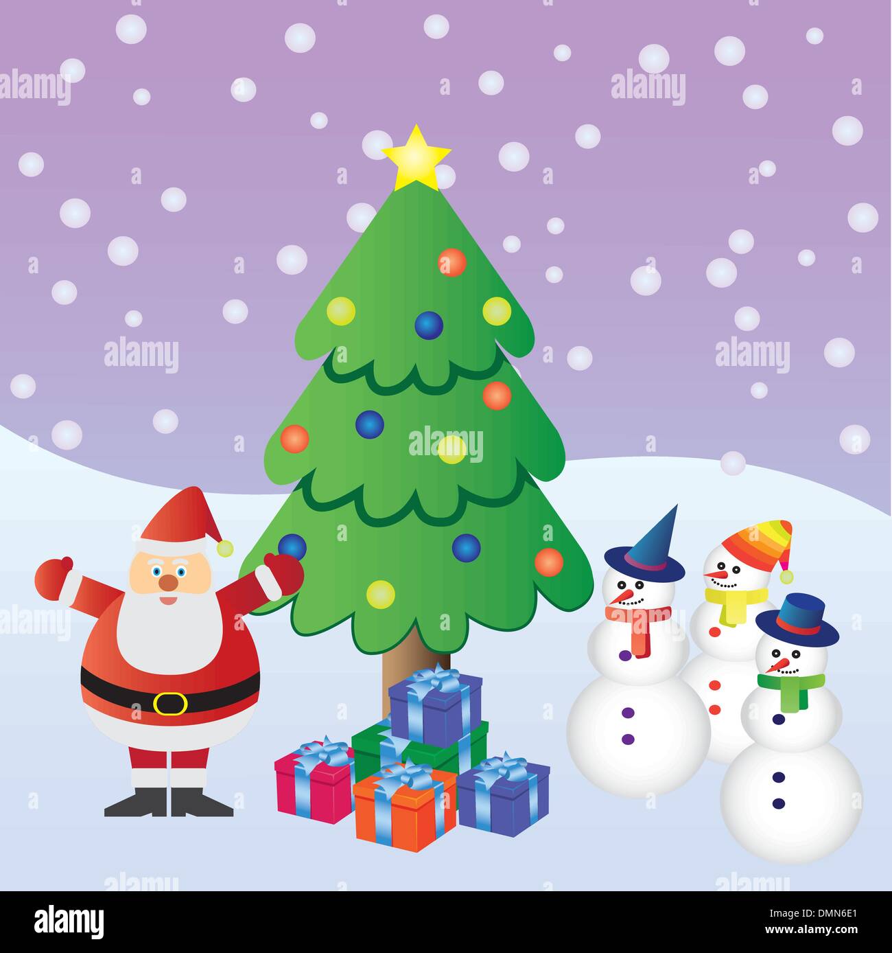 Christmas tree sleigh reindeer Stock Vector Images - Alamy