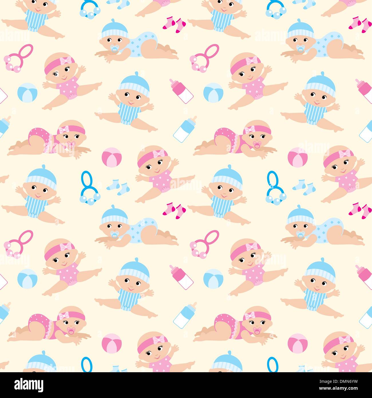 Seamless babies pattern Stock Vector Image & Art - Alamy