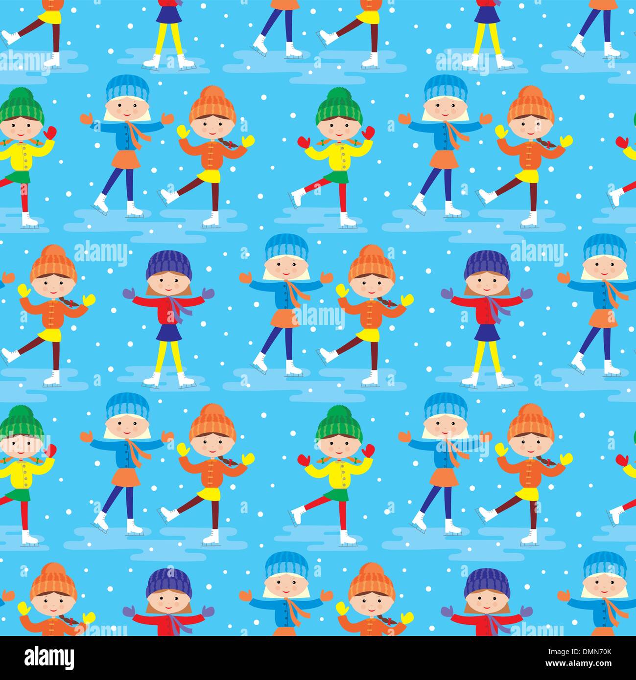 Seamless girls on a skating rink pattern Stock Vector Image & Art - Alamy