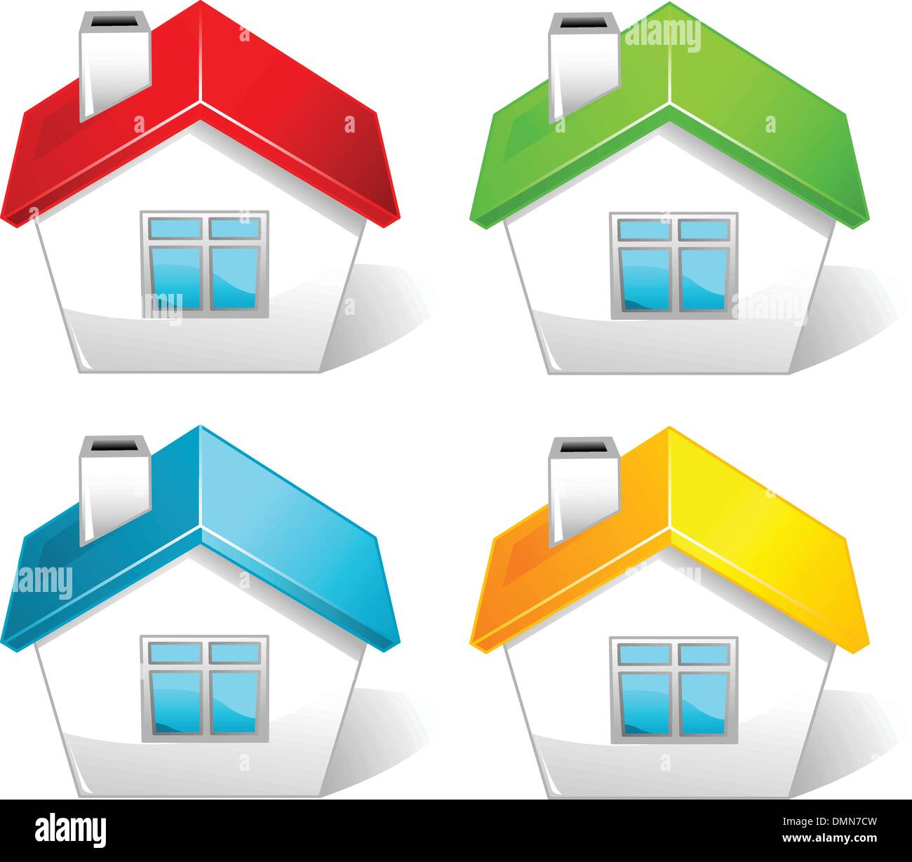 Colored house icons Stock Vector Image & Art - Alamy