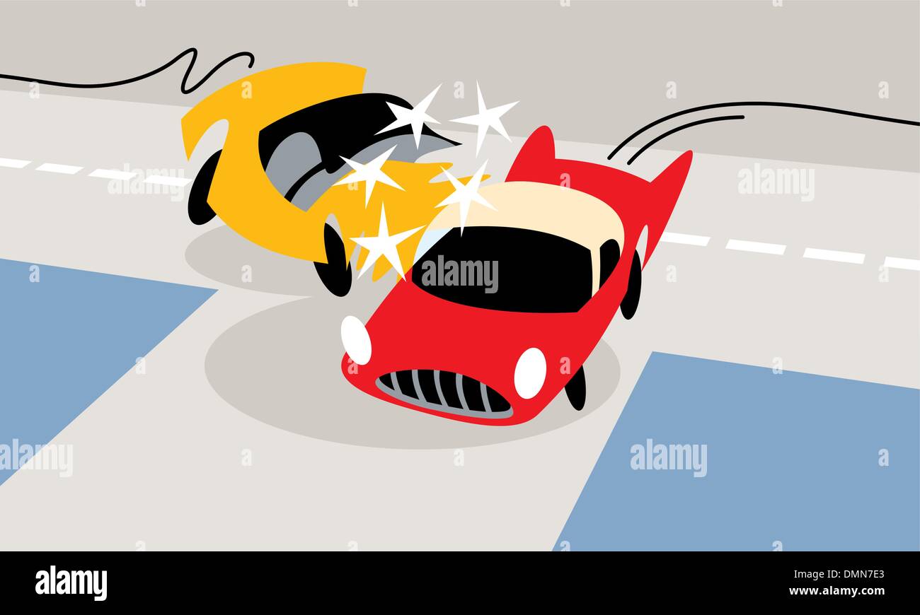 Car crash scene Stock Vector Images - Alamy