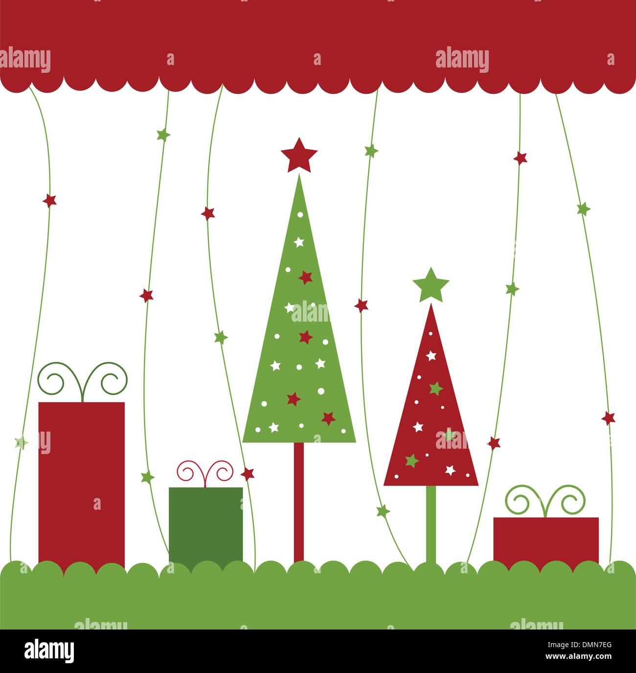 Beautiful gifts green christmas tree Stock Vector Images - Alamy