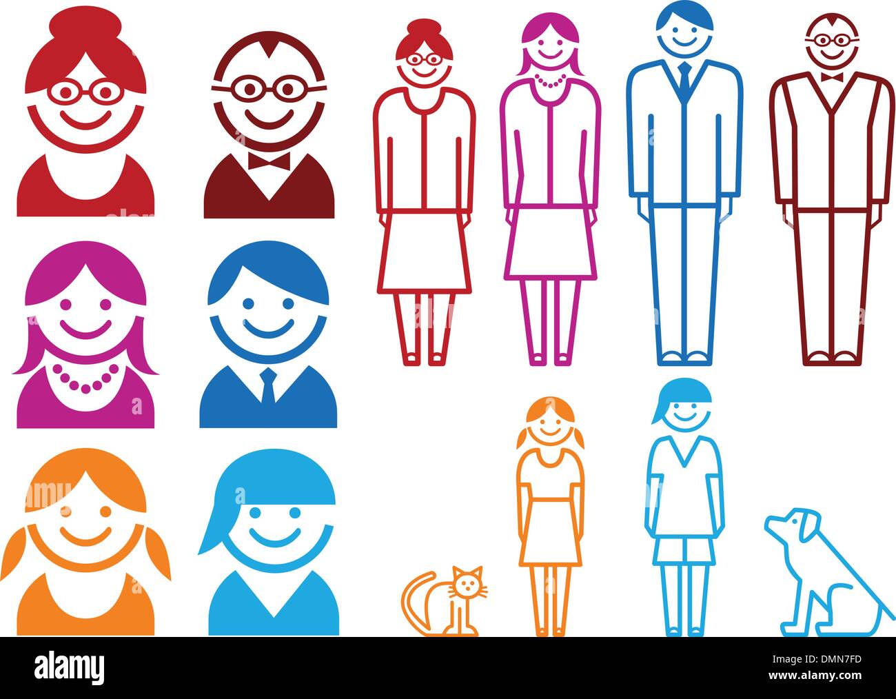family icon set, vector Stock Vector Image & Art - Alamy
