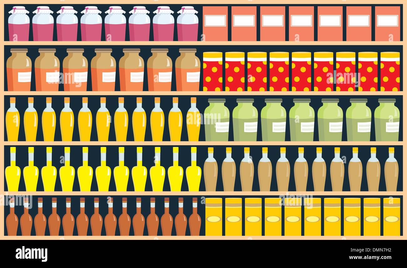 Products and shelves Stock Vector Images - Alamy