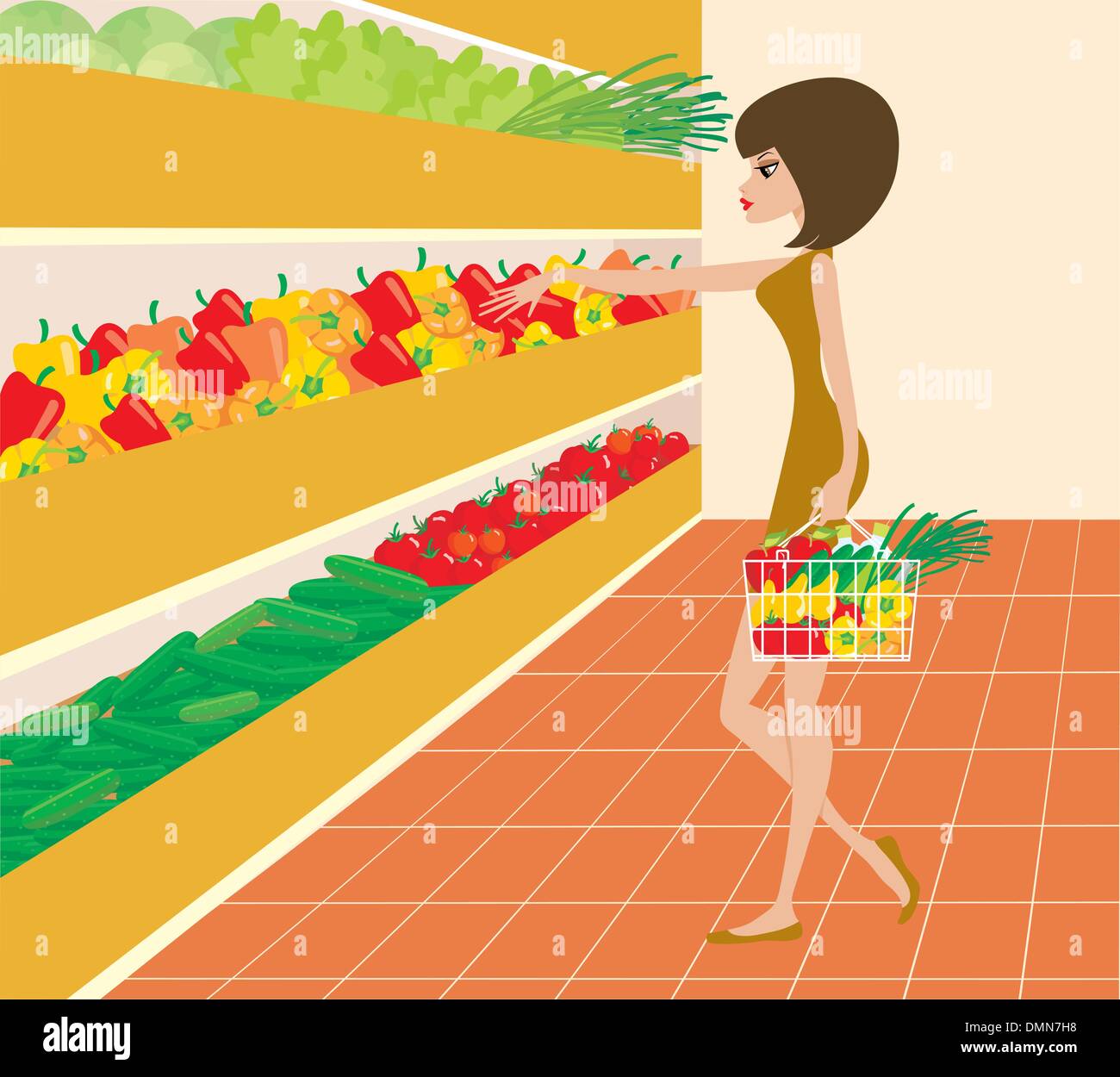 Woman in fresh green Stock Vector Images - Alamy