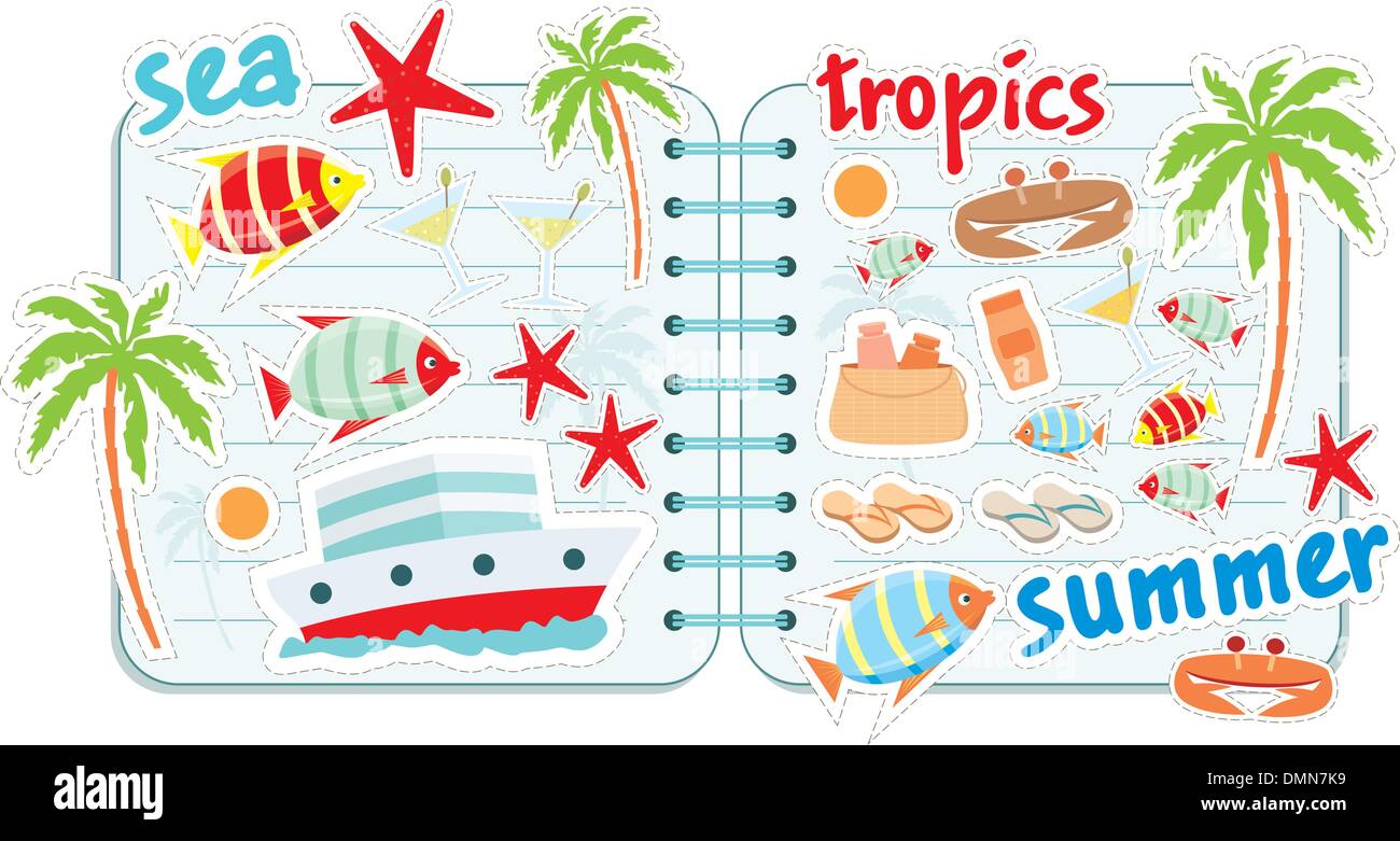 Scrapbook travel Stock Vector Images - Alamy
