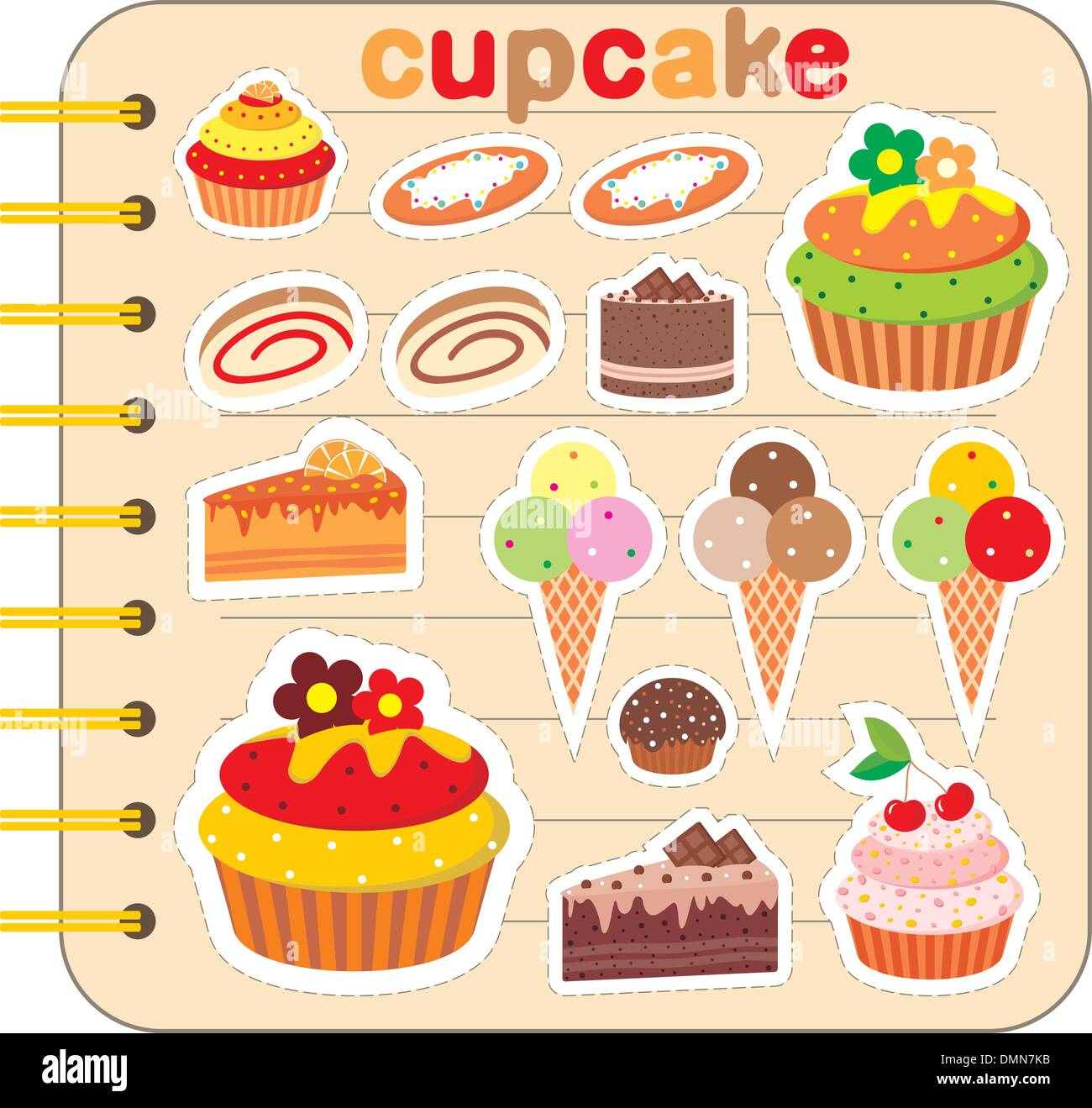 Vintage cupcakes Stock Vector Images - Alamy