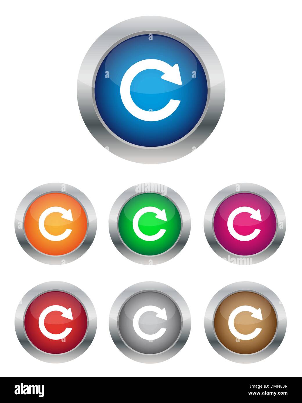 Metallic metal button set arrow hi-res stock photography and images - Alamy