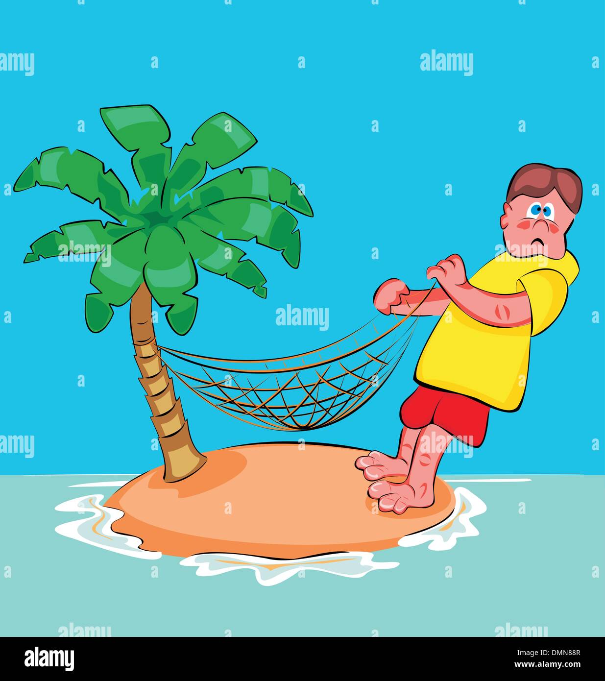 Handsome man on ocean Stock Vector Images - Alamy