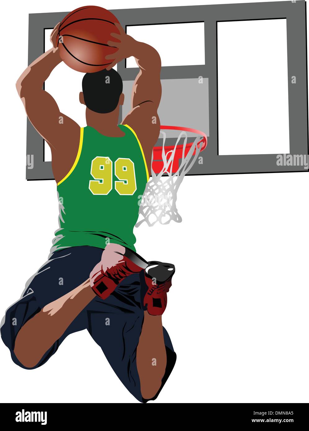 Basketball players. Colored Vector illustration for designers Stock ...