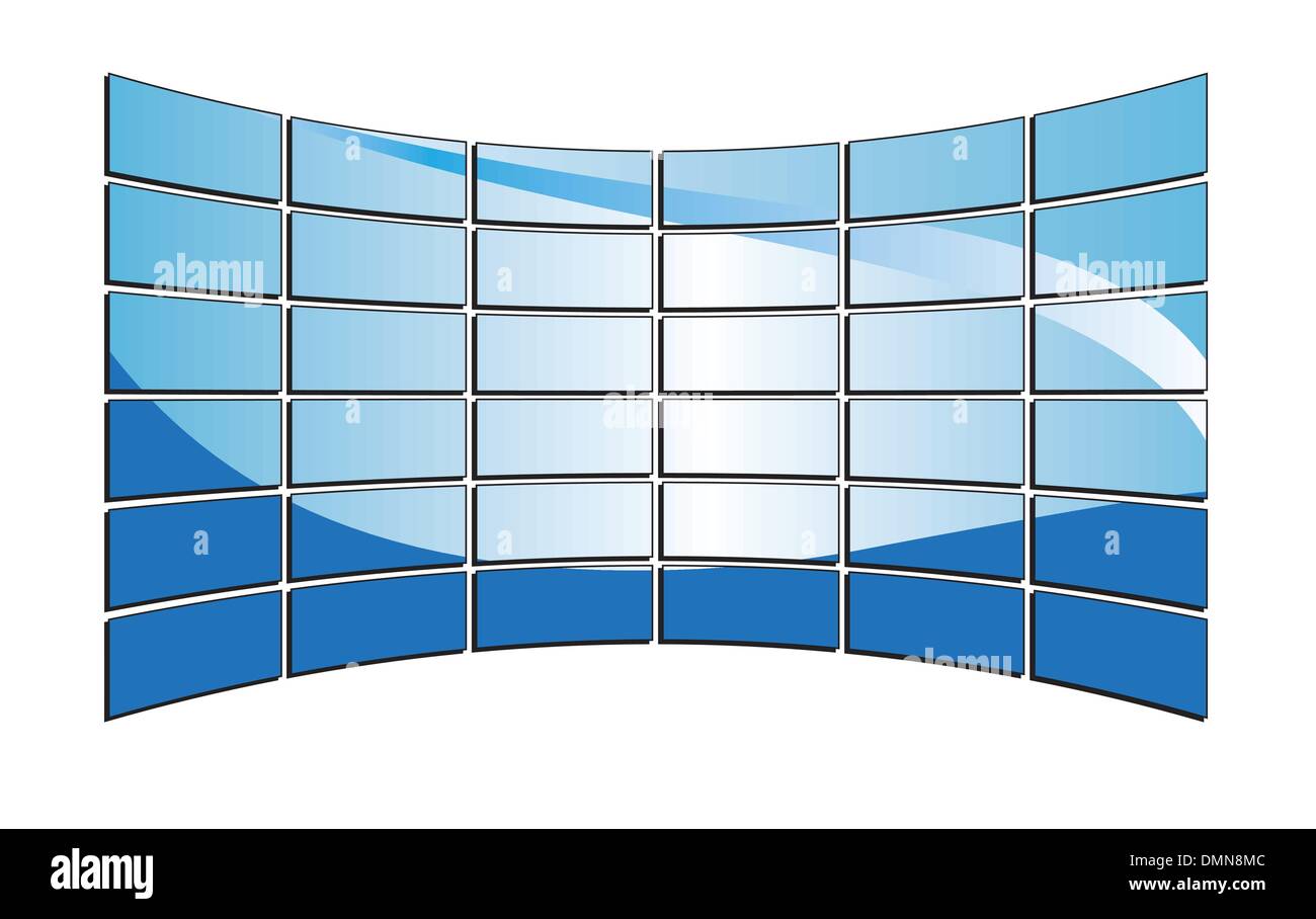 3D vector blue tv monitors Stock Vector Image & Art - Alamy