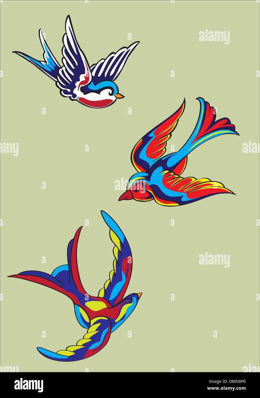 Startled birds Stock Vector Images - Alamy