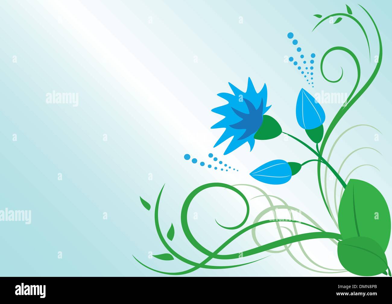 vector floral illustration with blue flower Stock Vector Image & Art ...