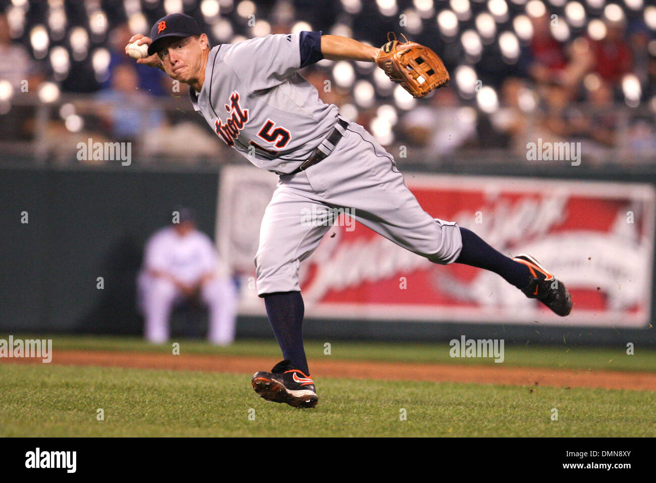 9 September 2009: Detroit Tigers third baseman Brandon Inge (15) throws ...