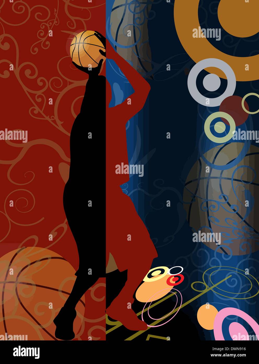 Athletic basketball player Stock Vector Images - Alamy