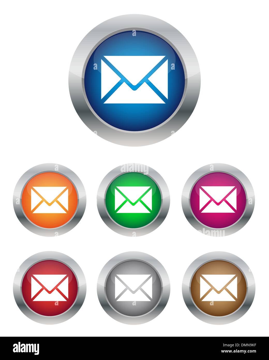 Email icon glossy brown round hi-res stock photography and images - Alamy