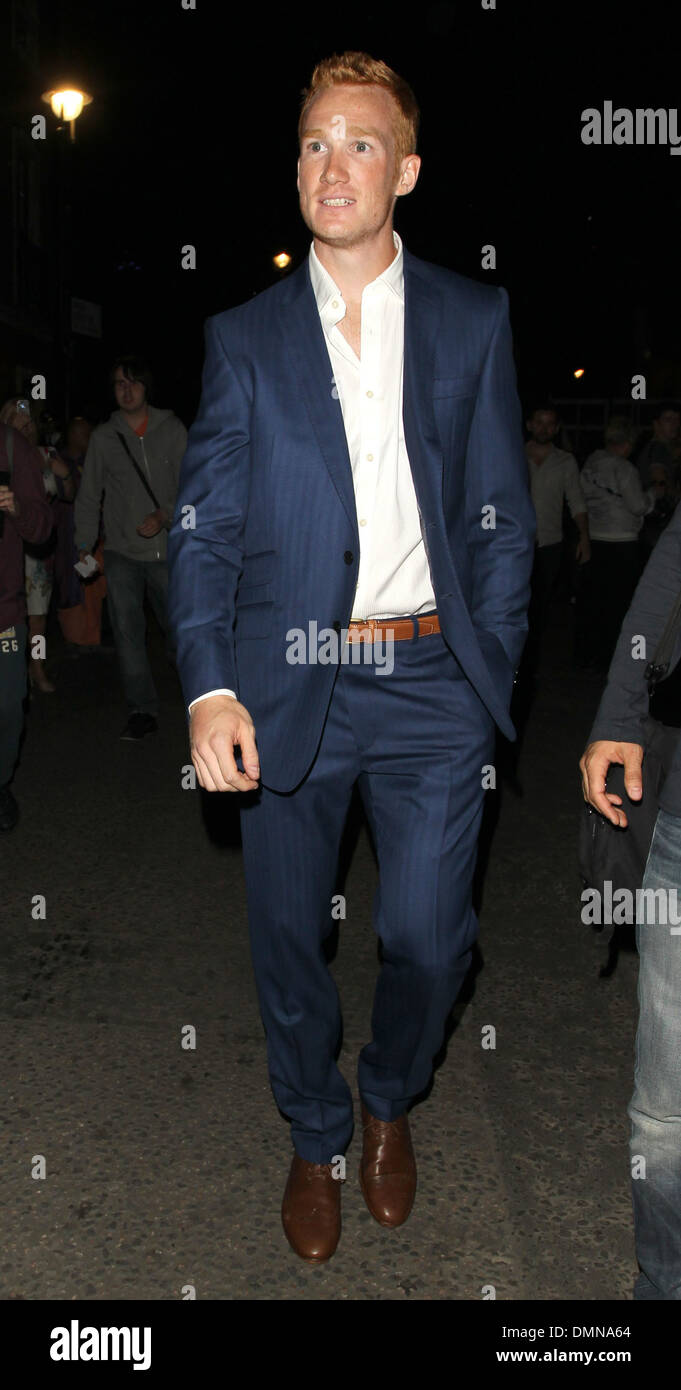 Greg Rutherford leaving House of St Barnabas after attending an Olympic ...