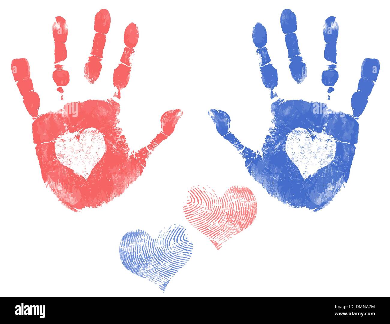 Blue handprints Stock Vector Images - Alamy