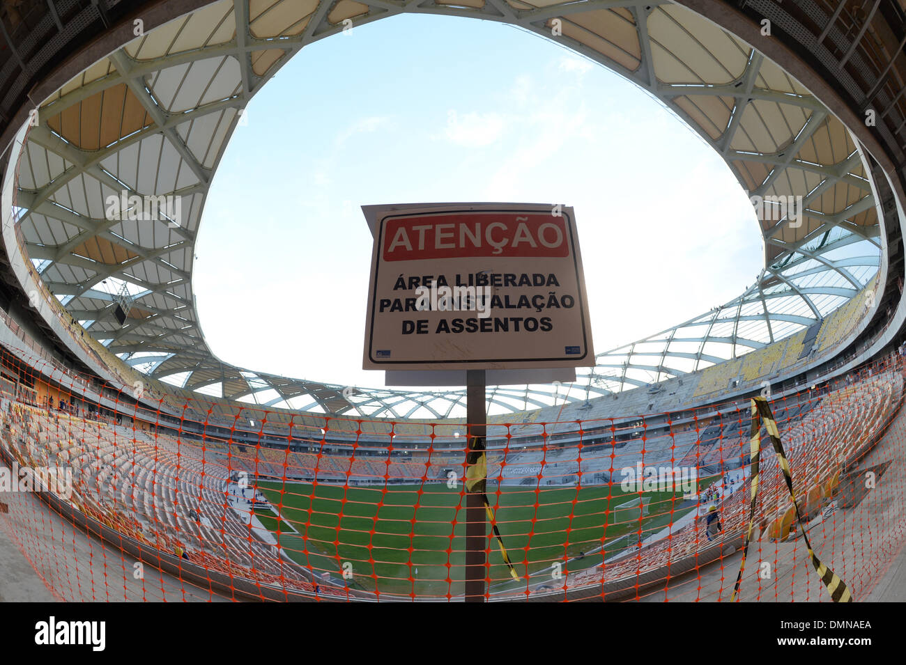 Manaus, Brazil. 10th Dec, 2013. The stadium 'Arena Amazonia' is ...
